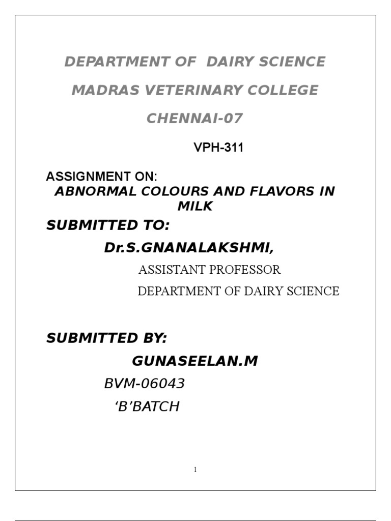 Abnormal Flavor | PDF | Milk | Taste