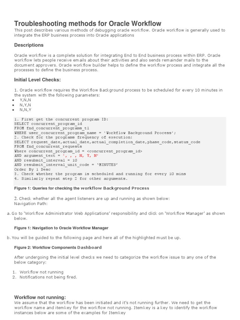 Troubleshooting Methods For Oracle Workflow | PDF | Email | Oracle Database