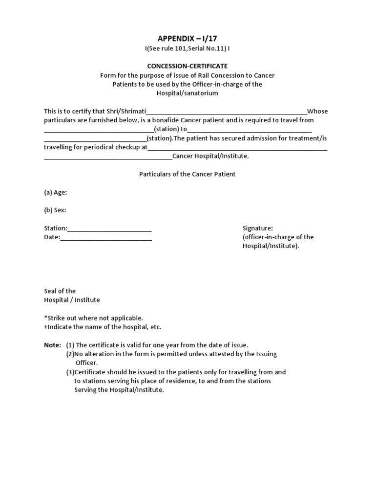 Rail Concession Form | PDF | Government Information | Government