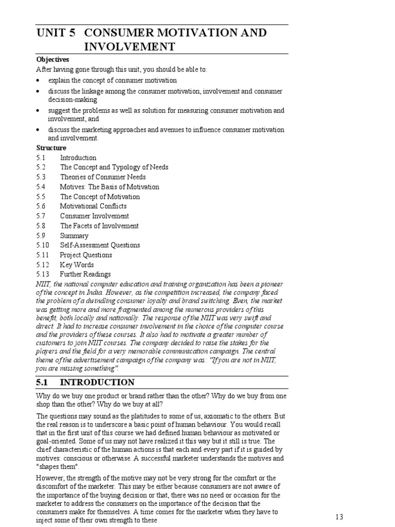 Understanding Consumer Motivation | PDF | Motivation | Motivational