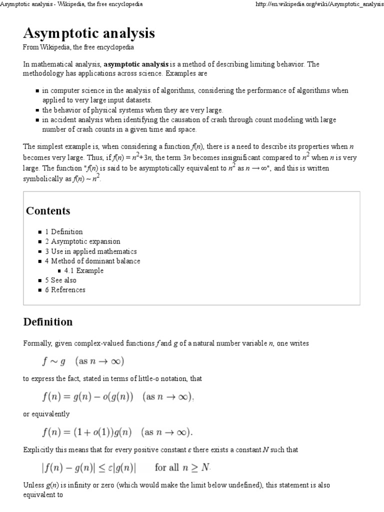 Asymptotic Analysis - Wikipedia | PDF | Asymptotic Analysis ...