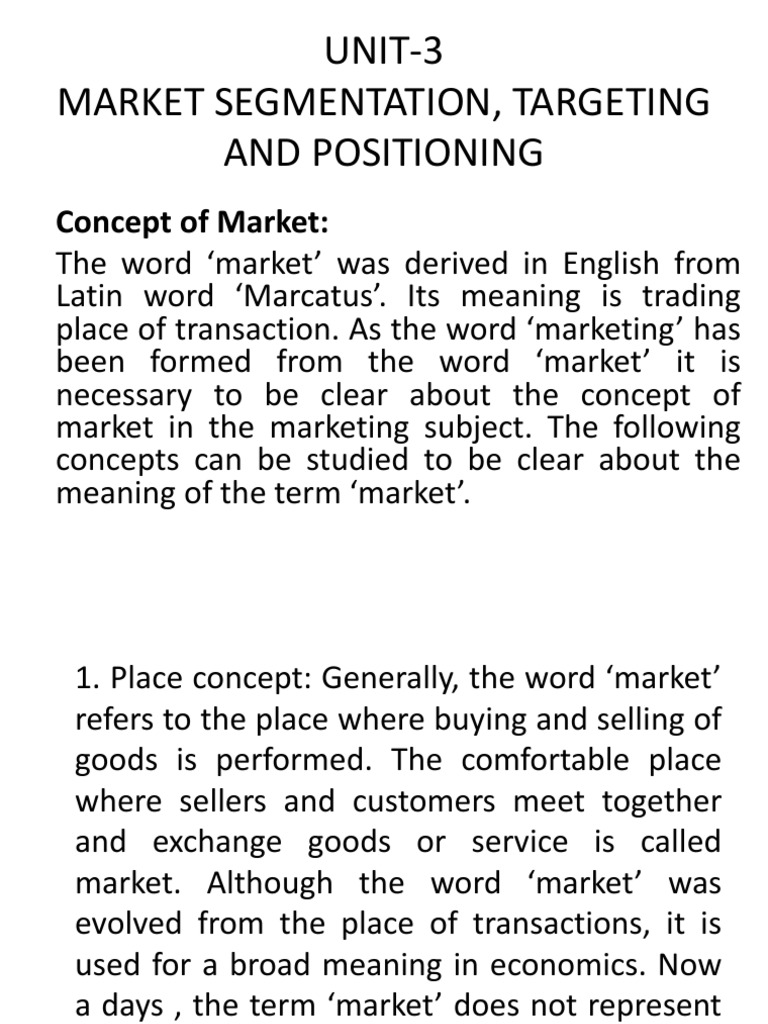 Mkt Segmentation Targeting And Positioning Pdf Market Segmentation Market Economics
