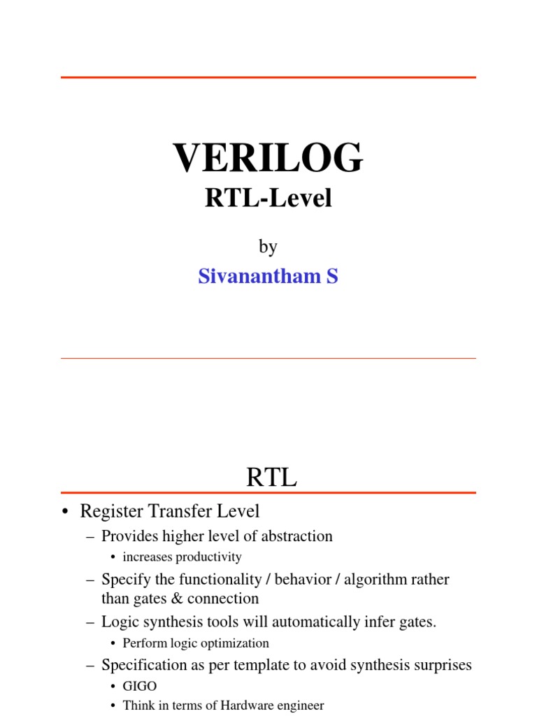 2 Verilog Rtl Pdf Vhdl Parameter Computer Programming 9801