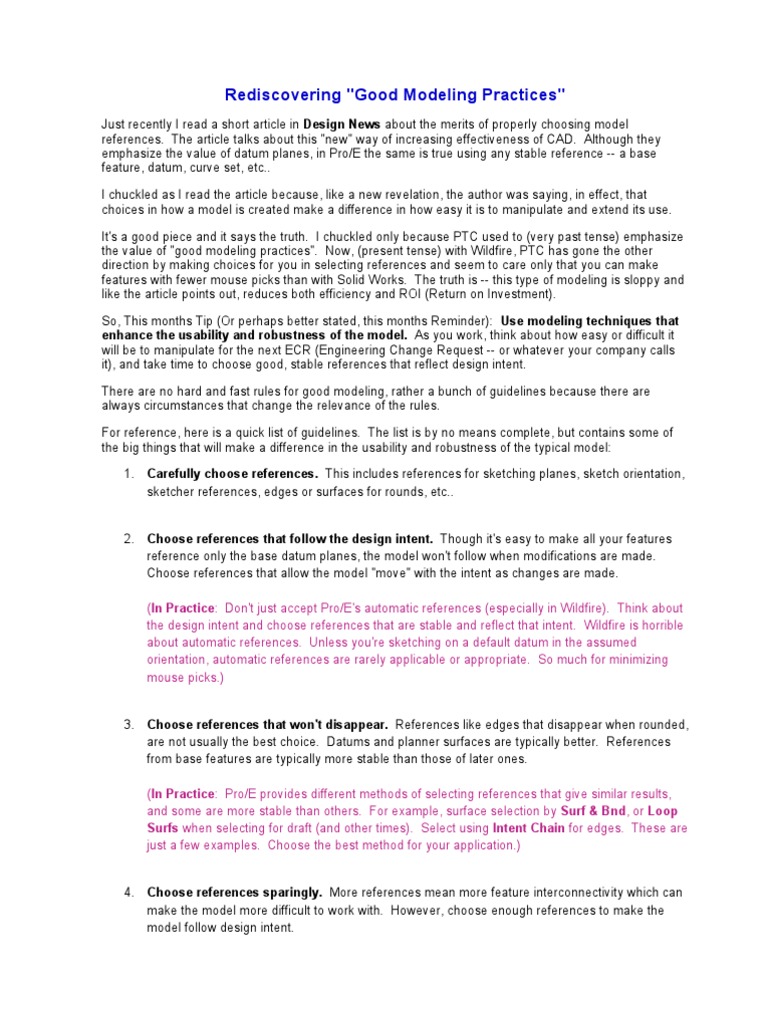 Good Modeling Practices | PDF | Cartesian Coordinate System | Usability