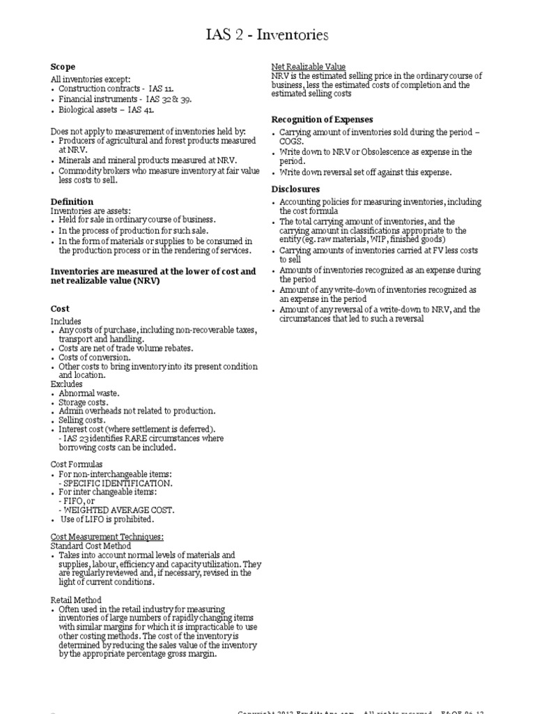 IAS 2 Inventories | PDF