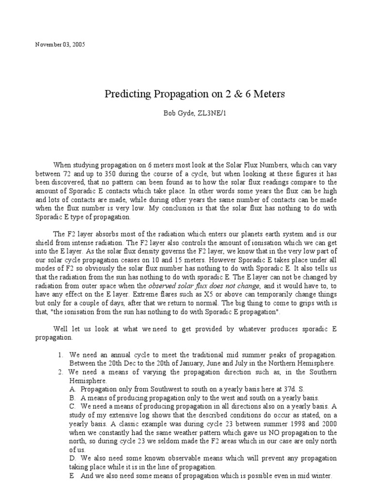 Predicting Propagation On 2 and 6 Meters | PDF