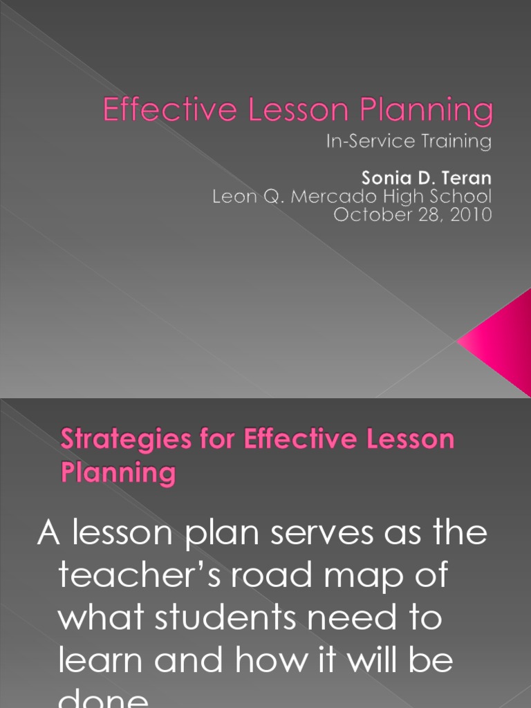 Teacher's roadmap for student learning | PDF | Lesson Plan | Teaching