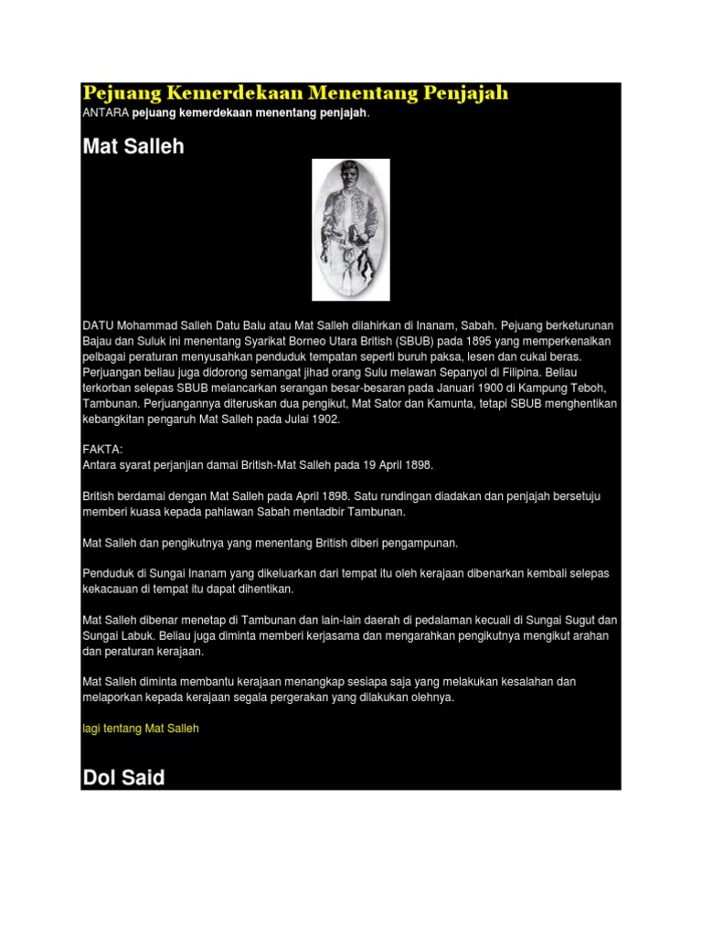 Pejuang Kemerdekaan Menentang Penjajah | PDF