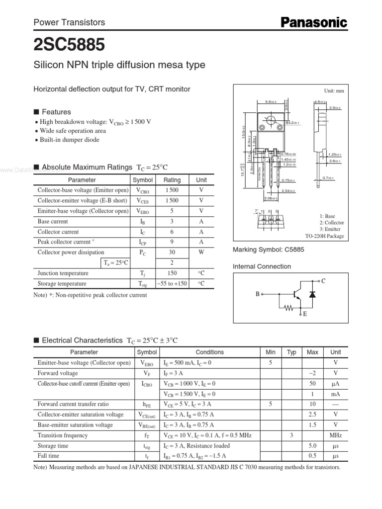 Datasheet | PDF | Bipolar Junction Transistor | Electrical Engineering