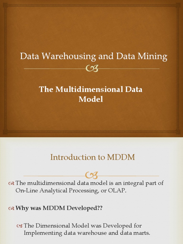 Data Warehousing and Data Mining-The Multidimensional Data Model | PDF ...