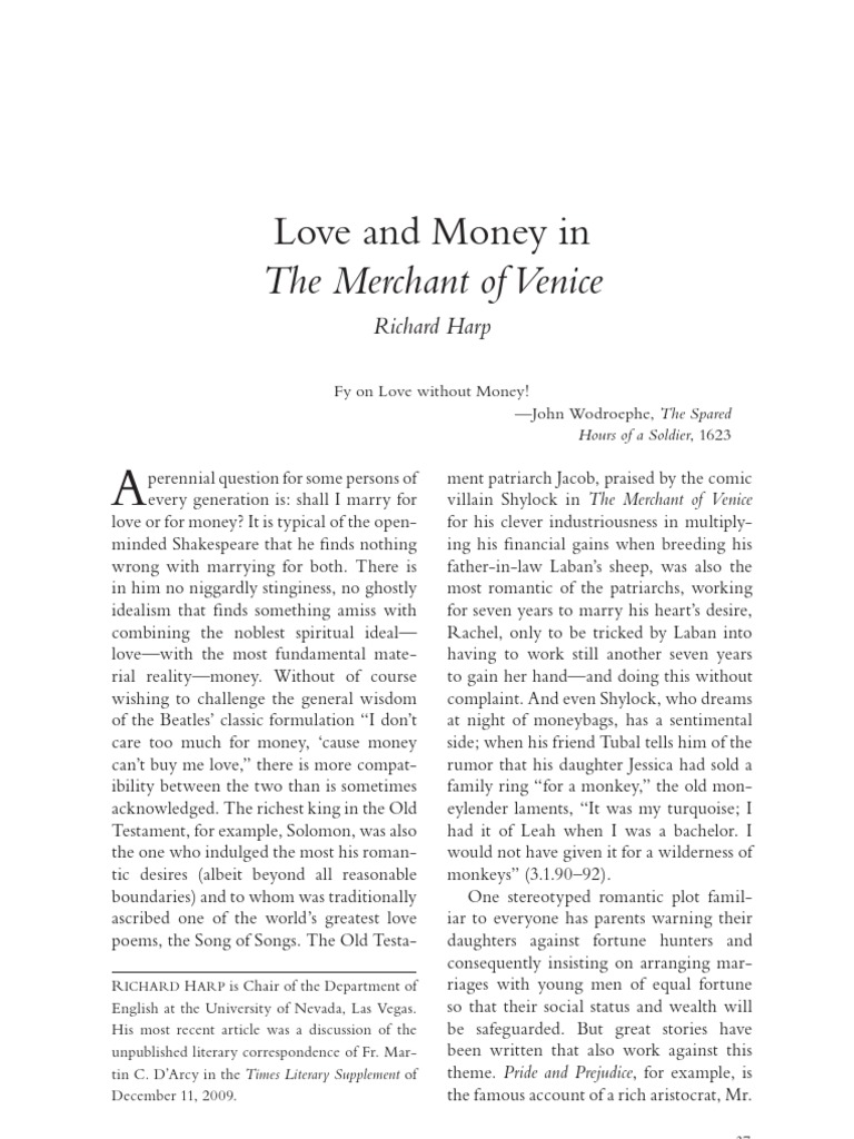 A Critical Analysis of The Merchant of Venice | PDF | The Merchant Of ...