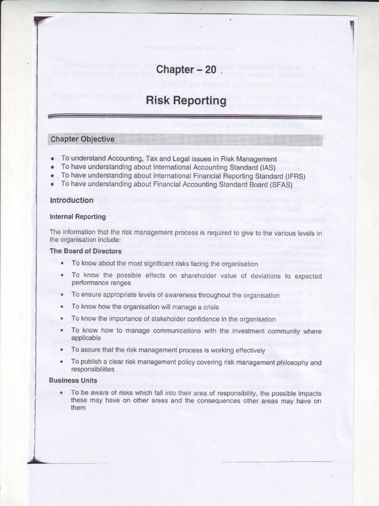 Risk Reporting | PDF | Derivative (Finance) | Risk Management