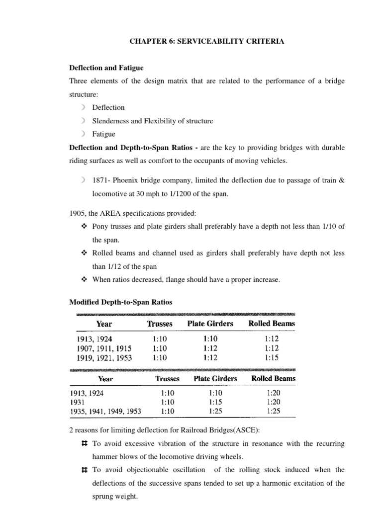 CHAPTER 6 Serviceability Criteria | PDF | Fatigue (Material) | Strength ...