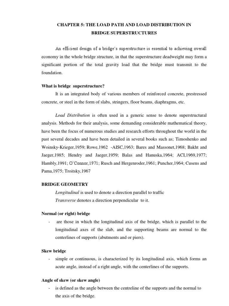 CHAPTER 5 The Load Path and Load Distribution in Bridge | PDF | Beam ...