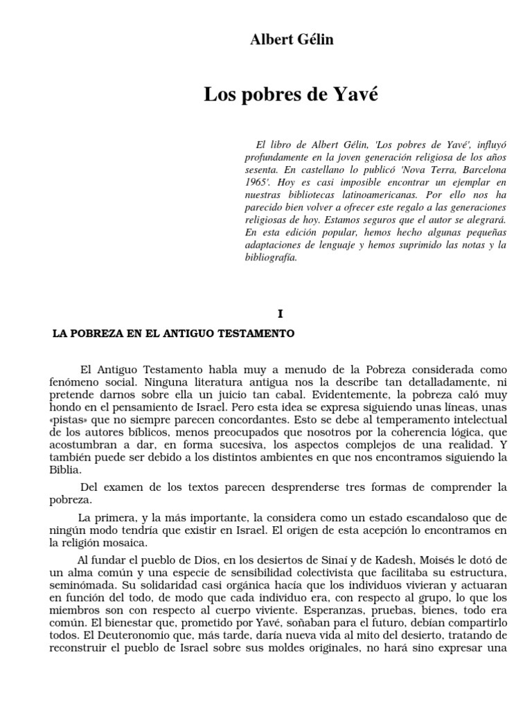 Gelin, A., Los Pobres de Yave | PDF | Salmos | Tetragrammaton