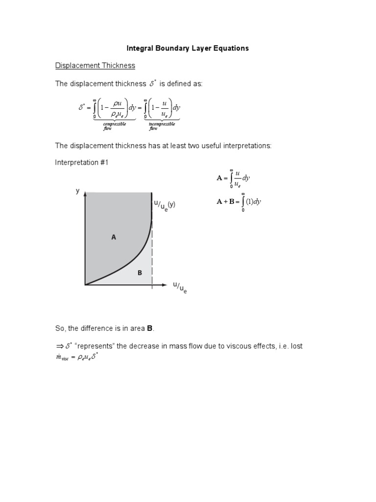 Integral Boundary Layer Equations: U Dy U Dy | PDF | Boundary Layer ...