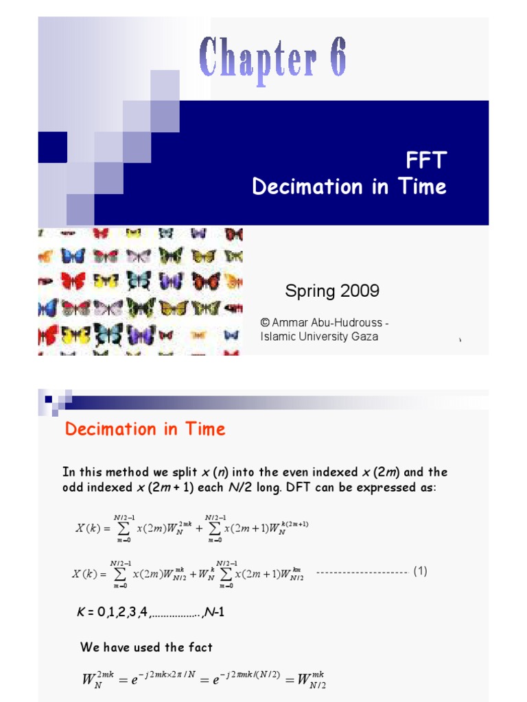 Decimation in Time | PDF | Discrete Fourier Transform | Signal Processing