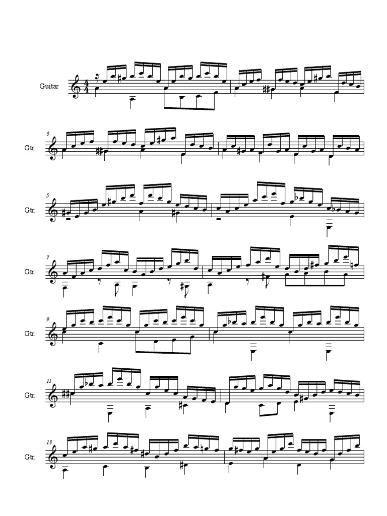 Bach - Flute Sonata BWV 1013, Guitar Arr. | PDF