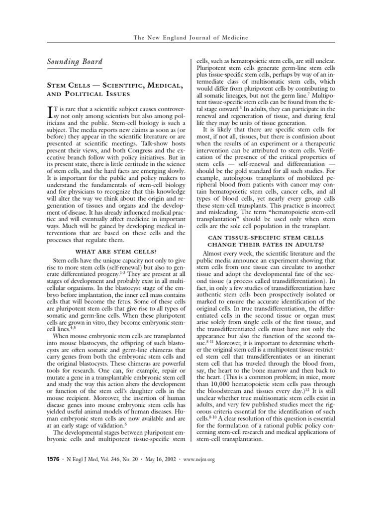 17d Stem Cells ScieMedPolitical | PDF | Stem Cell | Embryonic Stem Cell