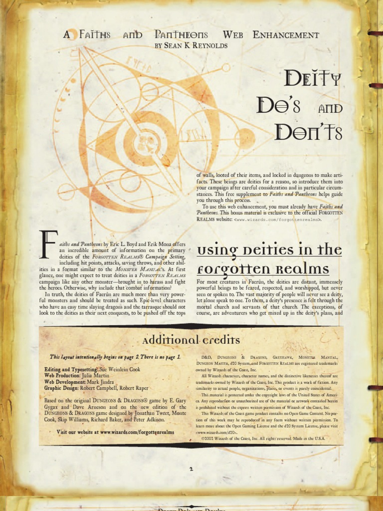 D&D 3rd Edition - Faiths and Pantheons Enhancement 2 | PDF | Dungeons ...