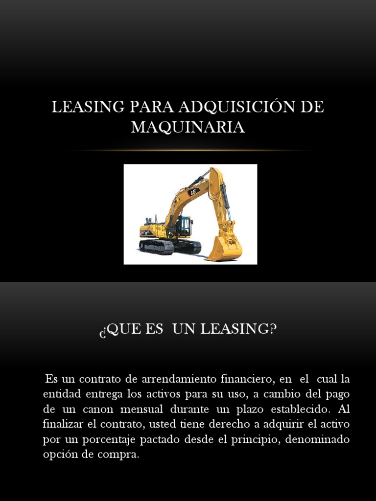 Leasing para Maquinaria: Guía Completa | PDF | Arrendamiento | Interés