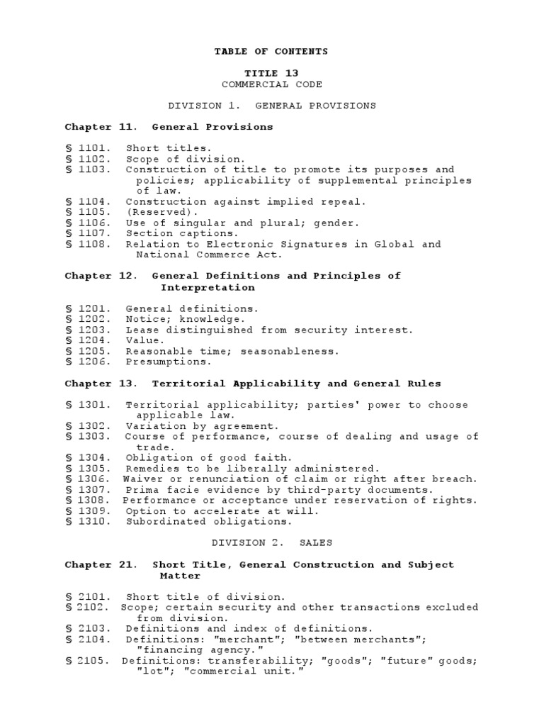 Pennsylvania Commercial Code Title 13 | Security Interest | Securities ...