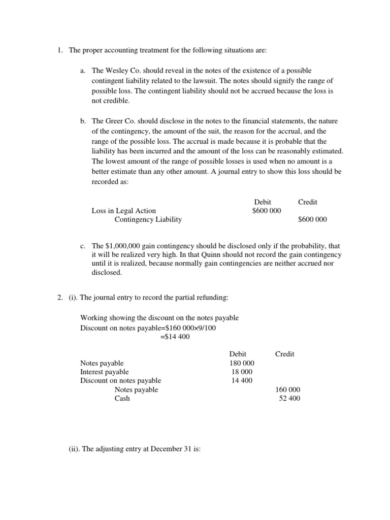 The Proper Accounting Treatment | PDF