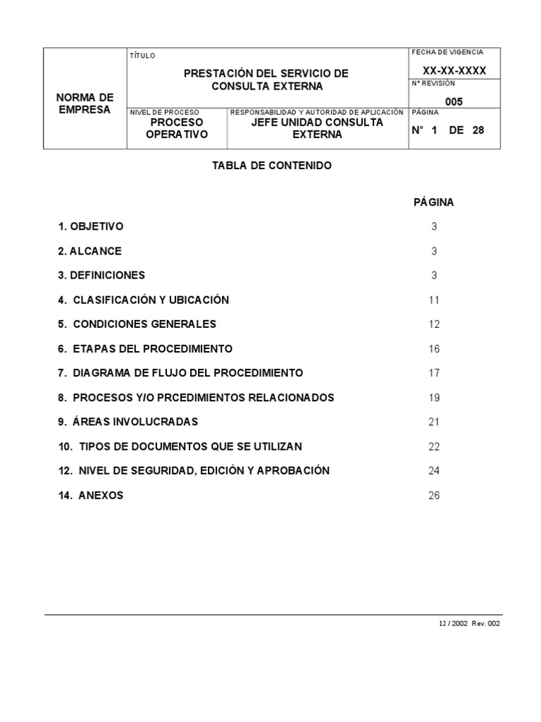 Modelo de Proceso de Consulta Externa | Historial médico | Calidad ...