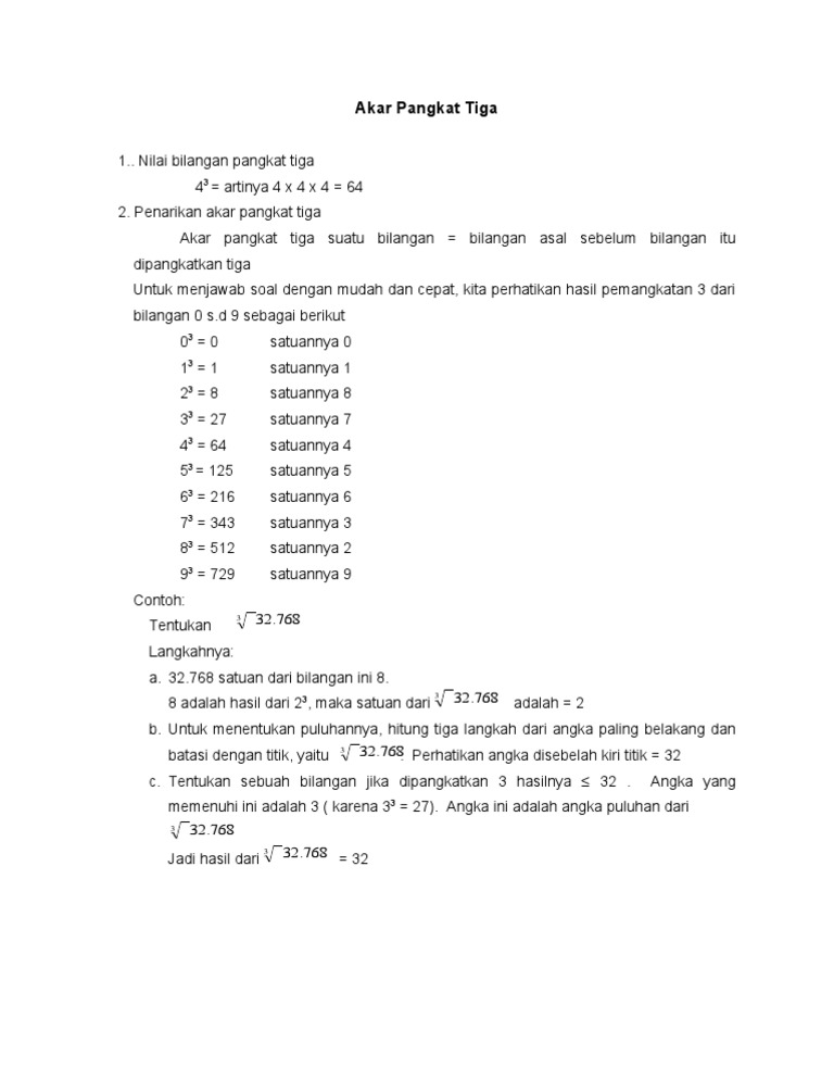 Akar Pangkat Tiga | PDF