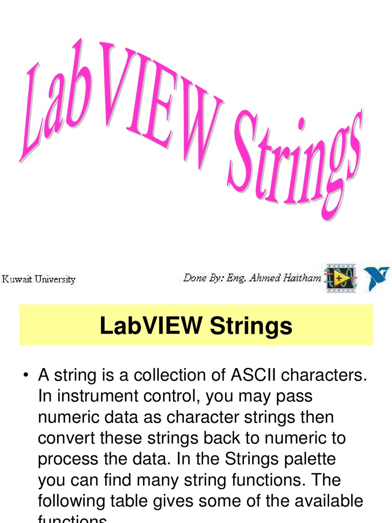 LabVIEW Strings | PDF