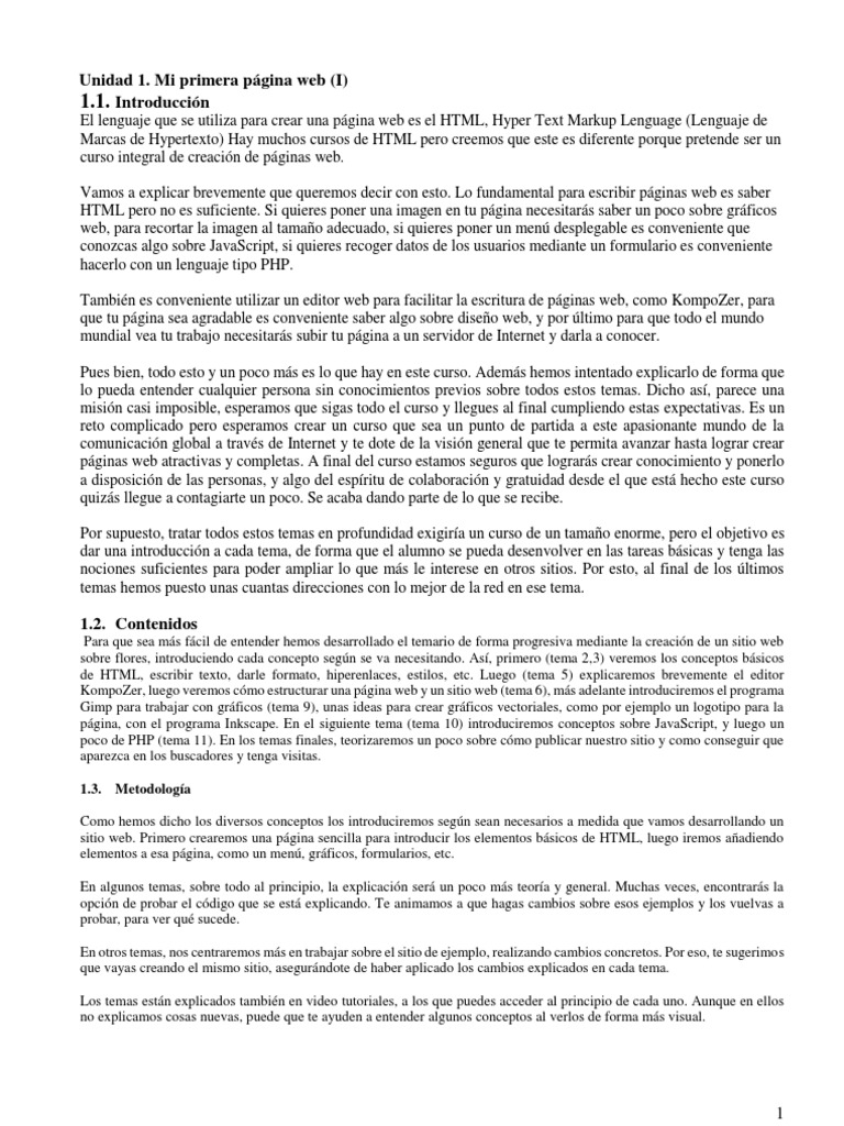 Introduccion A La Creacion de Pagina Web | PDF | Hipervínculo | HTML