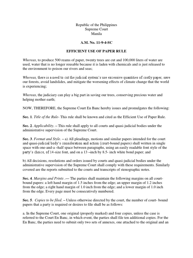 Efficiency Paper Rule | PDF