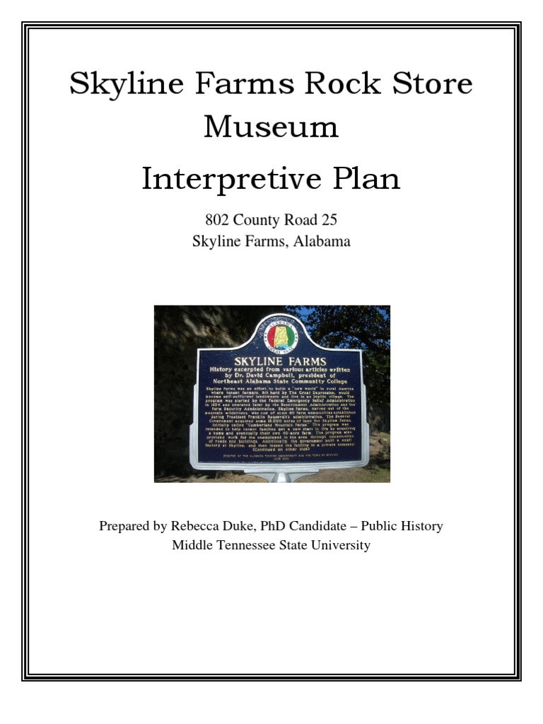 Skyline Farms Rock Store Museum Interpretive Plan | PDF | Museum ...