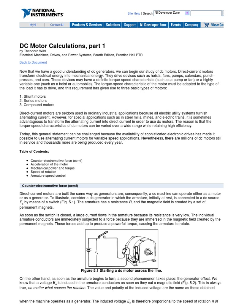 DC Motor Calculations 2004 | PDF | Electric Motor | Electromagnetic ...