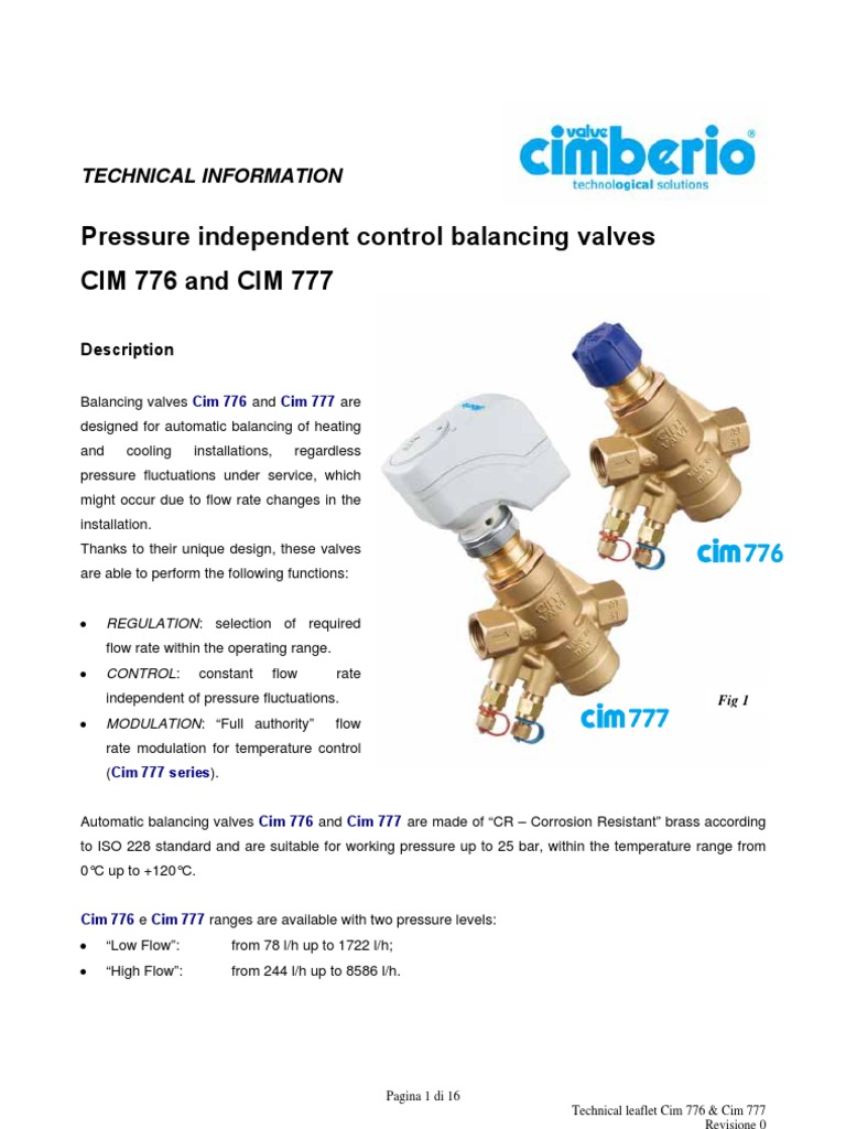 Pressure Independent Control Balancing Valves CIM 776 and CIM 777 ...