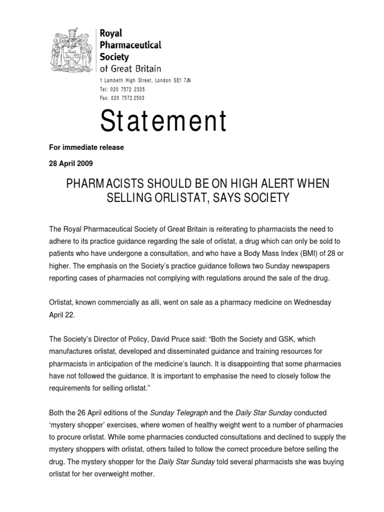 Pharmacy Orlistat | PDF | Pharmacy | Body Mass Index
