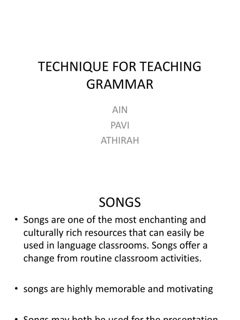 Technique For Teaching Grammar | PDF