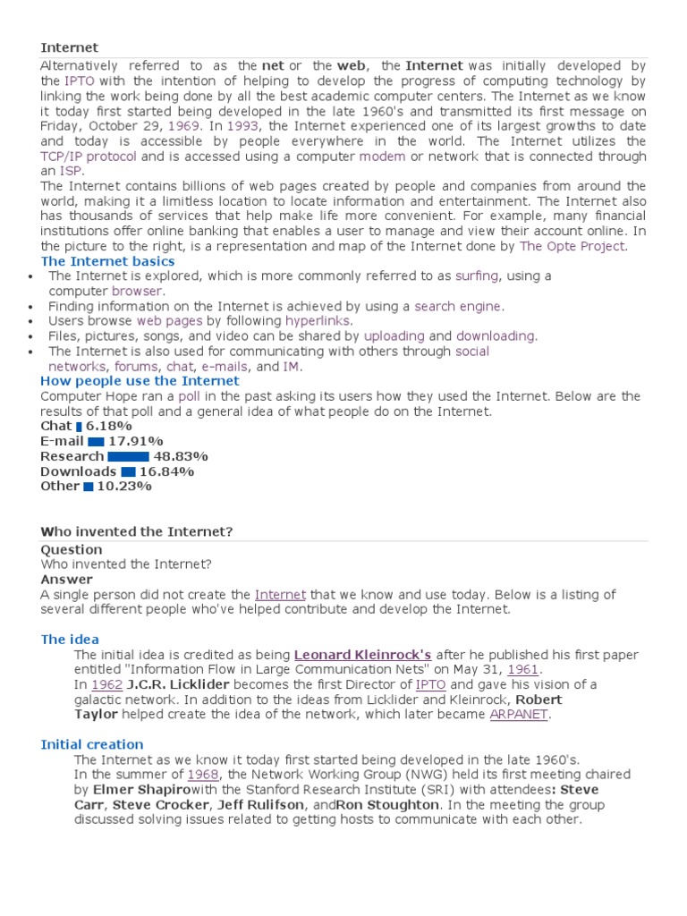 The Internet Basics: Leonard Kleinrock's | PDF | Internet | Communication