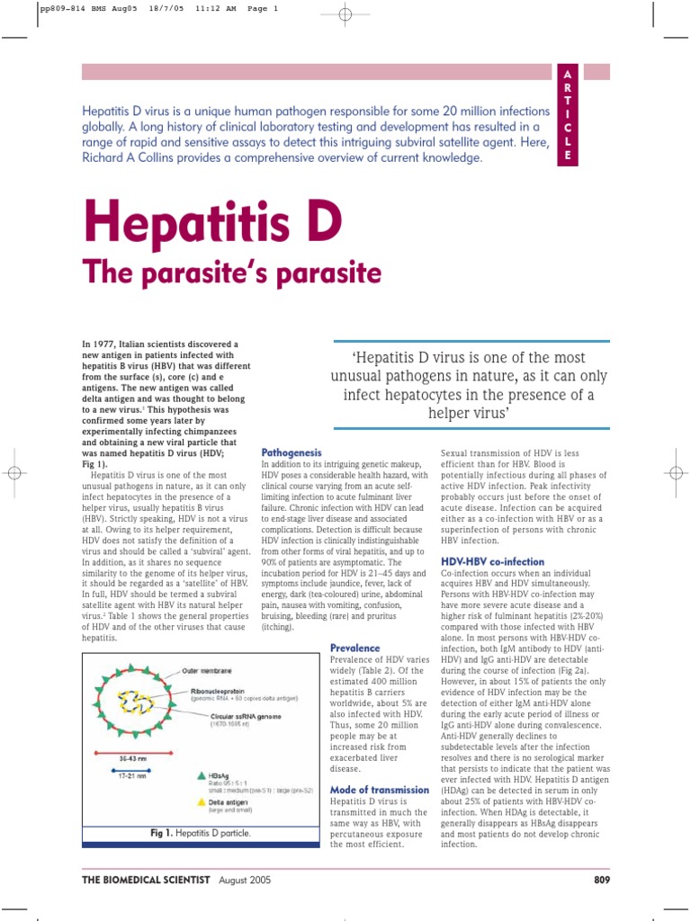Hepatitis D Virus - Unique Pathogen and Detection Challenges | PDF ...