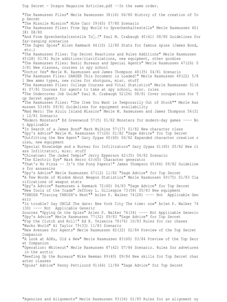 The Rasmussen Files: Top Secret Insights | PDF | Espionage | Weaponry