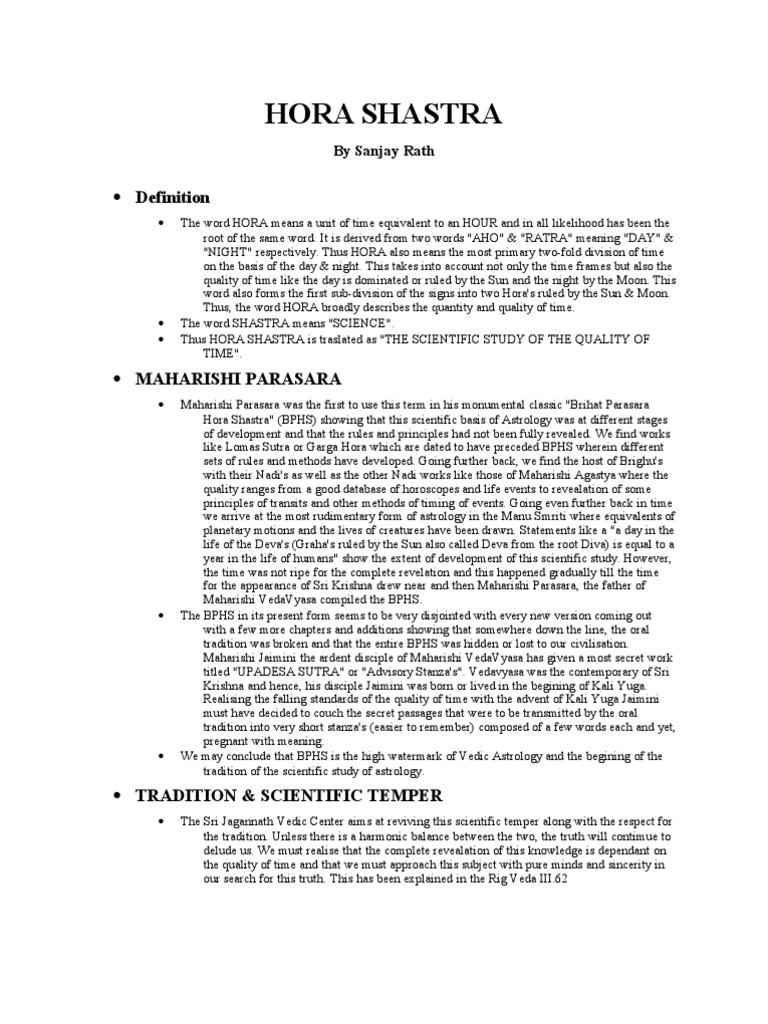 Hora Shastra: by Sanjay Rath | PDF | Krishna | Hinduism