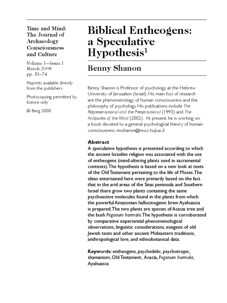 Biblical EntheogenBiblical Entheogens - A Speculative Hypothesis - Pdfs ...