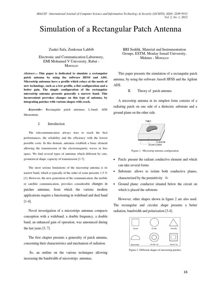 Simulation of A Rectangular Patch Antenna | PDF | Antenna (Radio ...