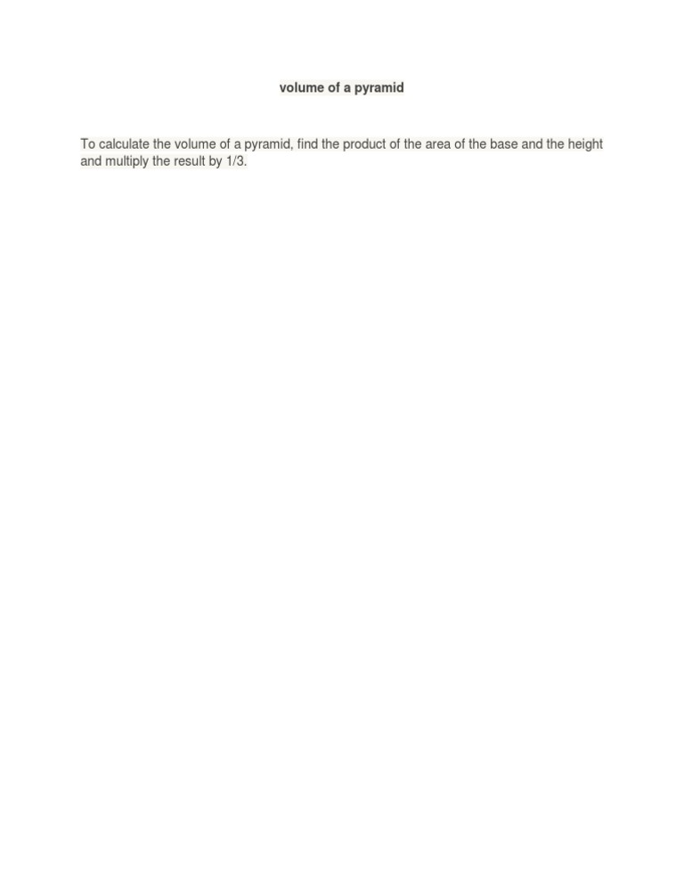 Calculate Pyramid Volume Easily | PDF | Home & Garden