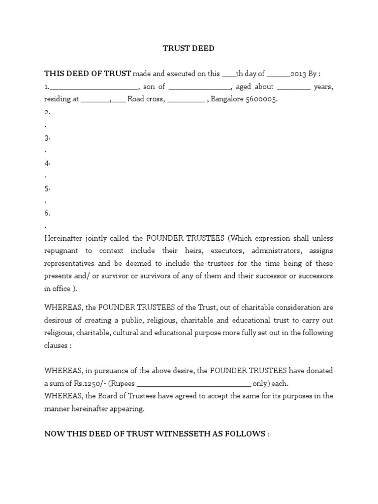 Draft TD | PDF | Trust Law | Trustee