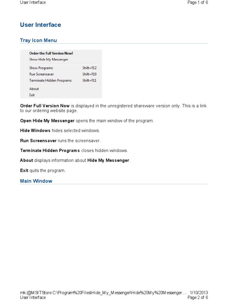 User Interface: Tray Icon Menu | PDF | Button (Computing) | Keyboard ...
