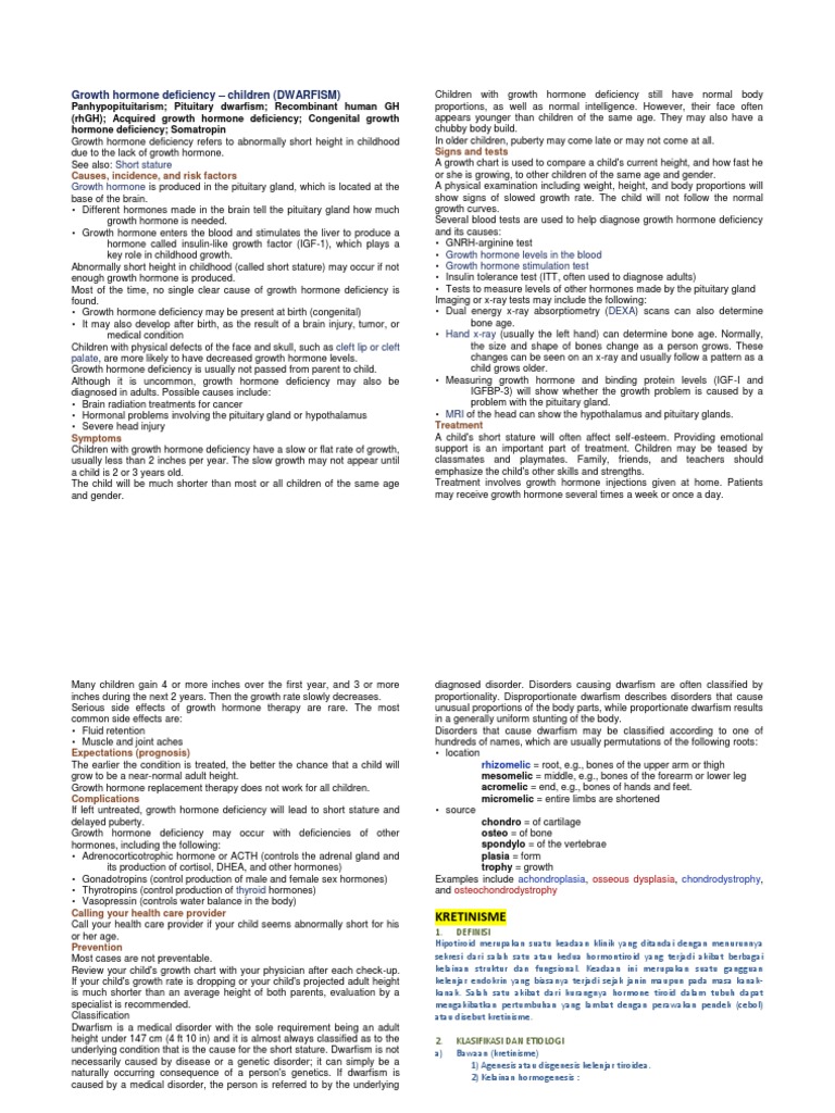 Growth Hormone Deficiency in Children | PDF | Growth Hormone ...