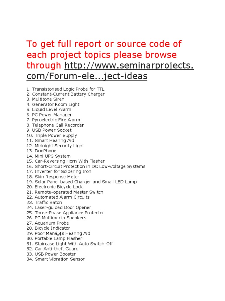 To Get Full Report or Source Code of Each Project Topics Please Browse ...