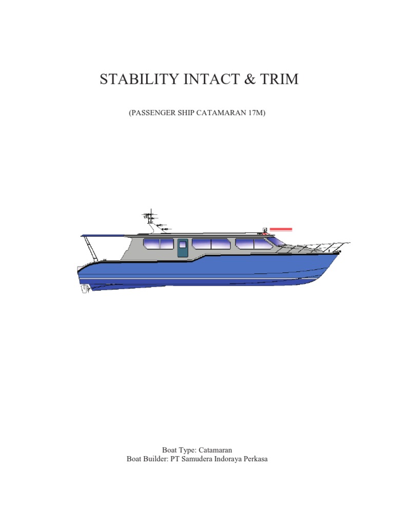 Stability Intact & Trim Cat 17m | PDF | Water Transport | Watercraft