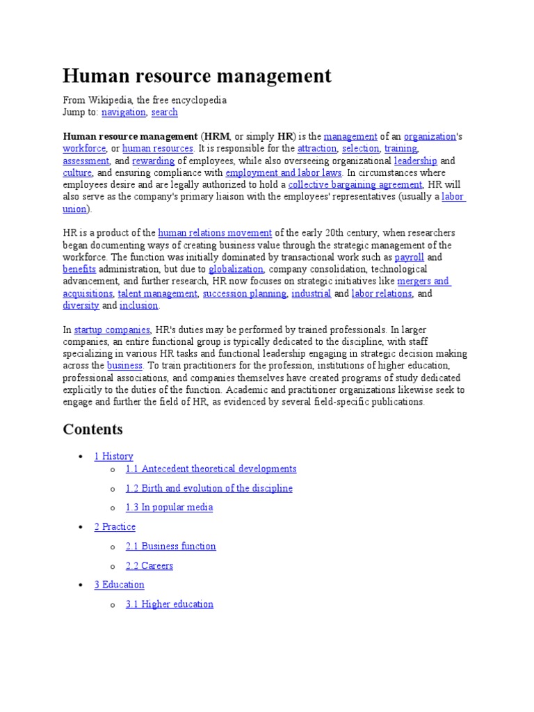 Understanding Human Resource Management | PDF | Human Resource ...